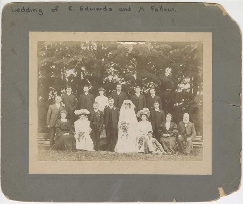 Photograph, Wedding of Richard Edwards and Mary Fallow; Unknown ...