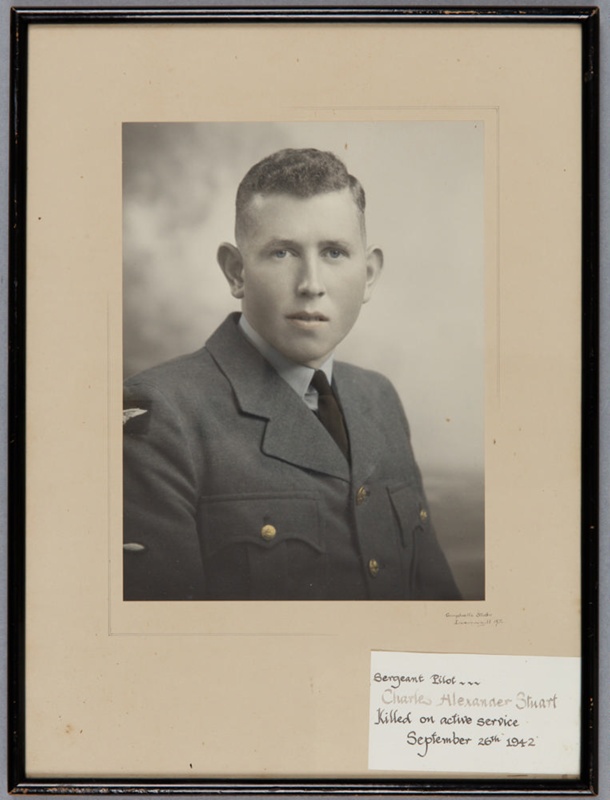 Framed photograph, Sergeant Pilot Charles Alexander Stuart; Campbell's ...