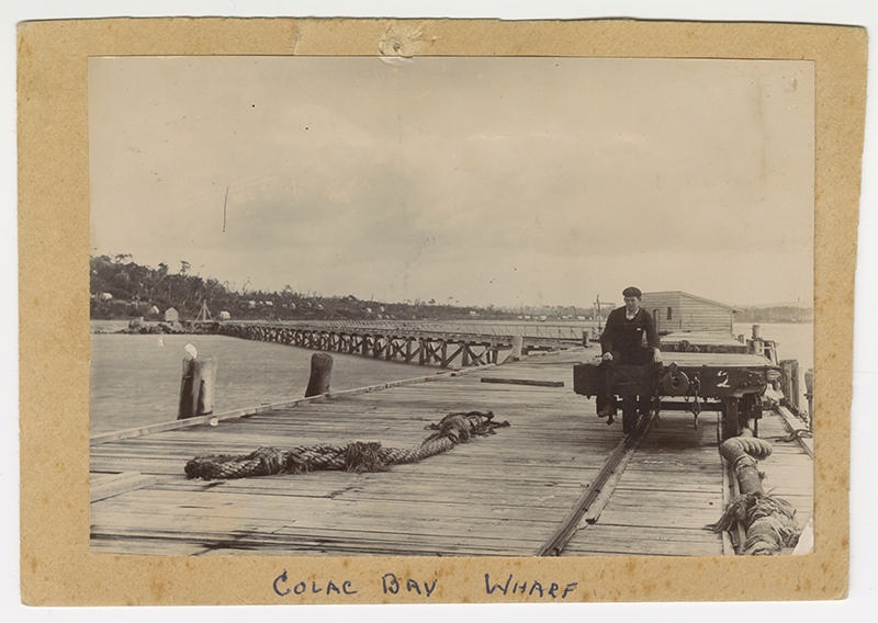 Photograph, Colac Bay Wharf; Unknown photographer; 1890-1900; RI.P128 ...