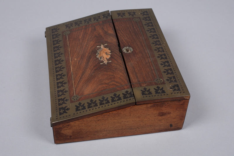Writing compendium, Wooden with pewter inlay; Unknown maker; 1850-1920 ...