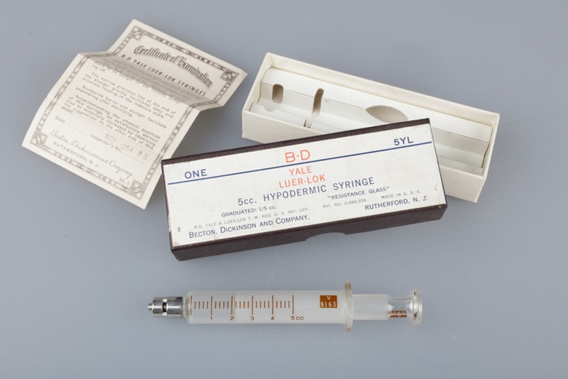 Syringe, Hypodermic, 5cc; Becton, Dickinson & Co.; 00.11.1954; RI.0000. ...