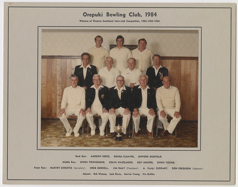 Photograph, Orepuki Bowling Club 1984; Unknown photographer; 1984; RI ...