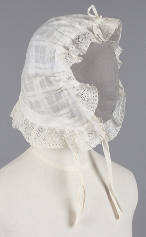 Nightcap, White lawn with lace trim; Unknown maker; 1850-1910; RI.CL94 ...