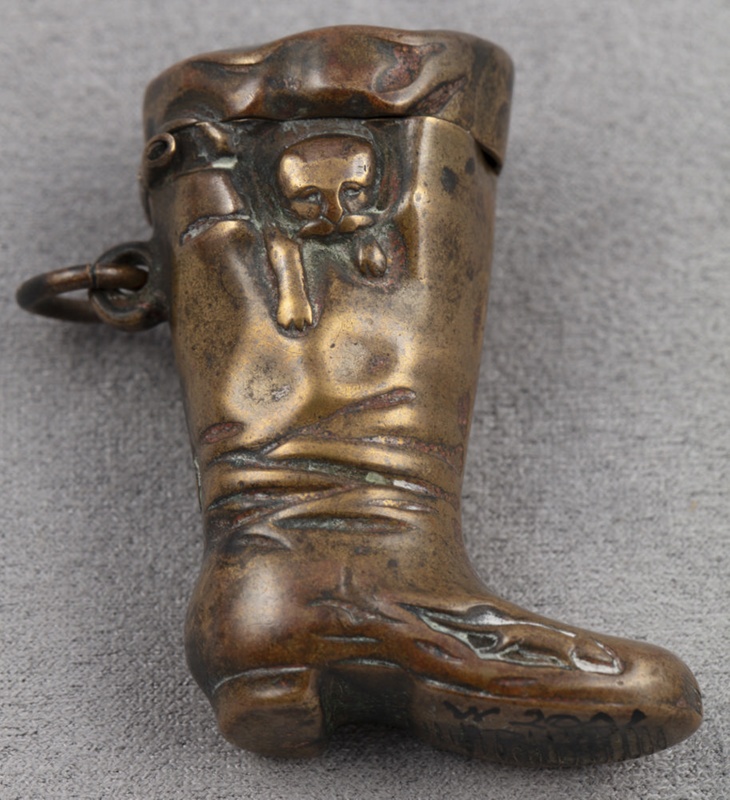 Vesta case, Boot, Bronze; Unknown maker; 1850-1950; RI.W2001.120 | eHive