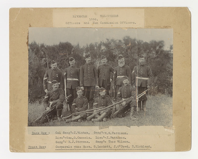 Photograph, Riverton Volunteer Rifles 1896, Officers & Non Commission ...