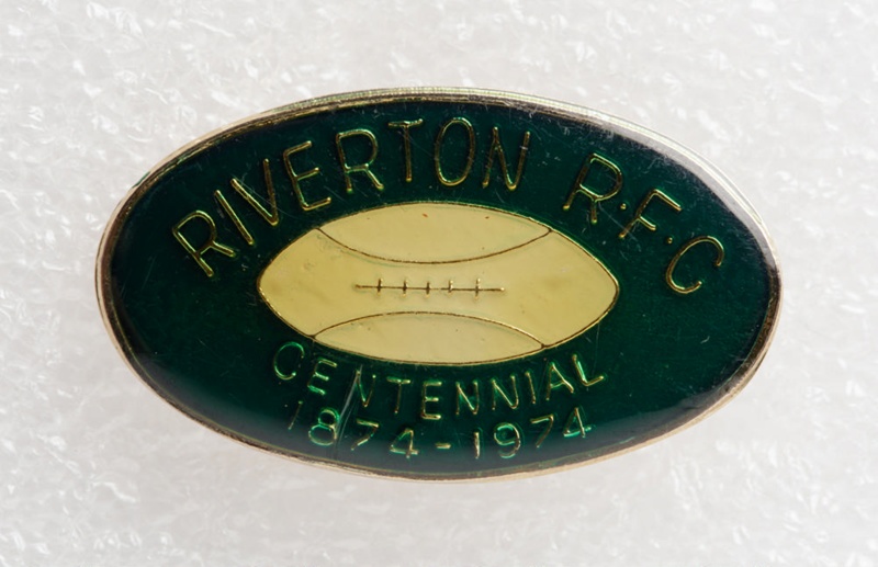 Badge, Riverton Football Club Centennial; Unknown manufacturer; 1974 ...