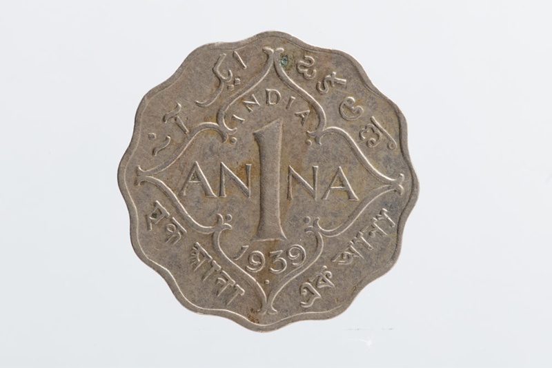 Coin, Indian, One anna; The India Government Mint; 1939; RI.RT109.13 ...