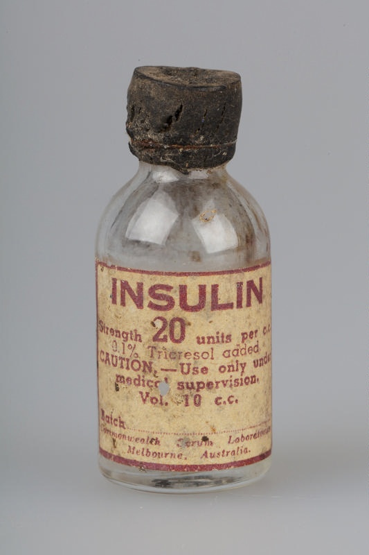 Bottle, Medication, Insulin; Commonwealth Serum Laboratories; 1900-1950 ...