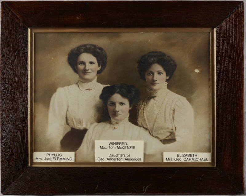 Framed photograph, Anderson sisters, Phyllis Flemming, Winifred ...