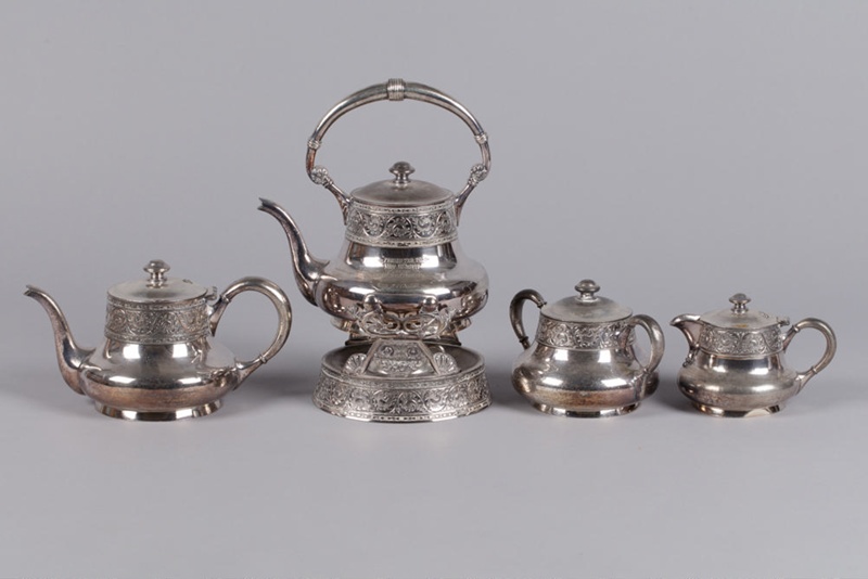 Tea service, Silver, Presented to Jane McIntyre; Knickerbocker MFG Co ...