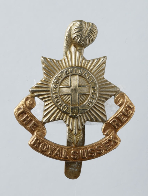 Cap badge, The Royal Sussex Regiment; Unknown maker; 1881-1966; RI.0000 ...