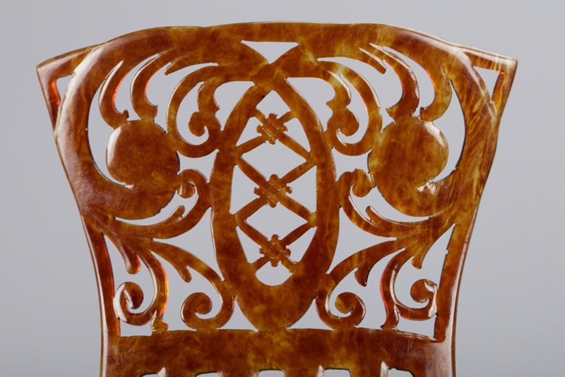 Comb, Faux tortoiseshell celluloid with filigree pattern; Unknown maker ...