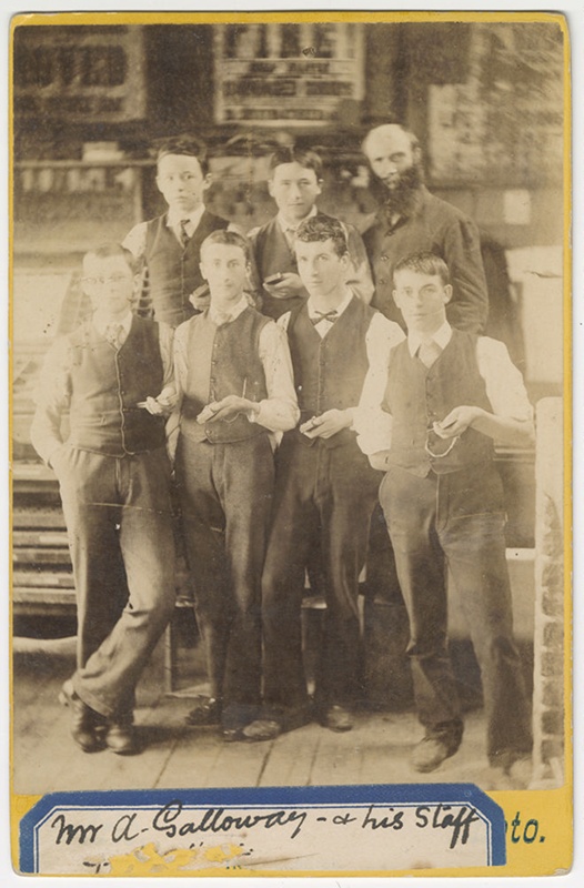 Photograph, Mr. Alex Galloway and staff of the Western Star; Fredric ...
