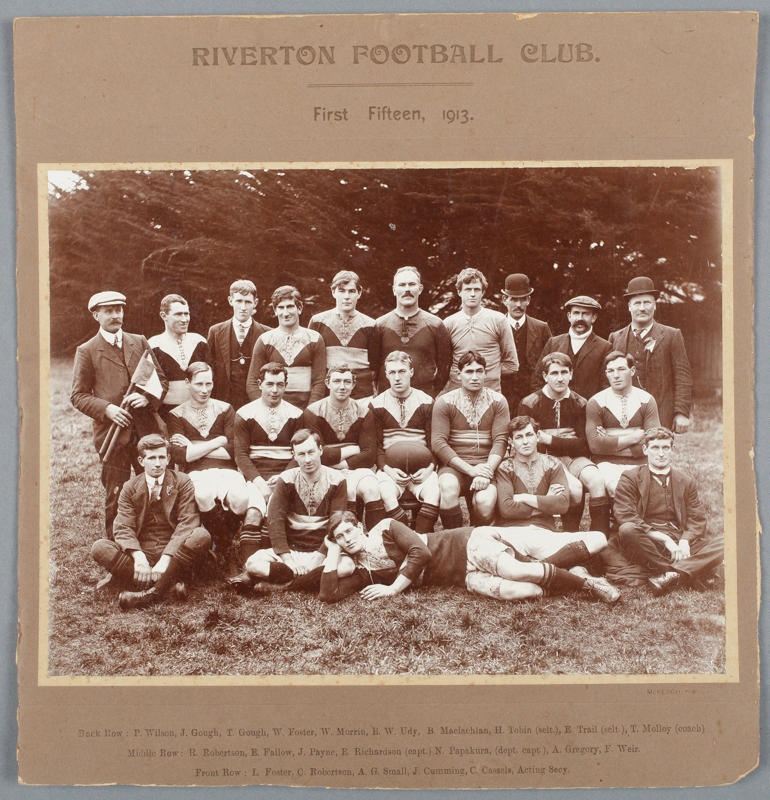 Photograph, Riverton Football Club First Fifteen 1913 ; McKesch, Henry ...