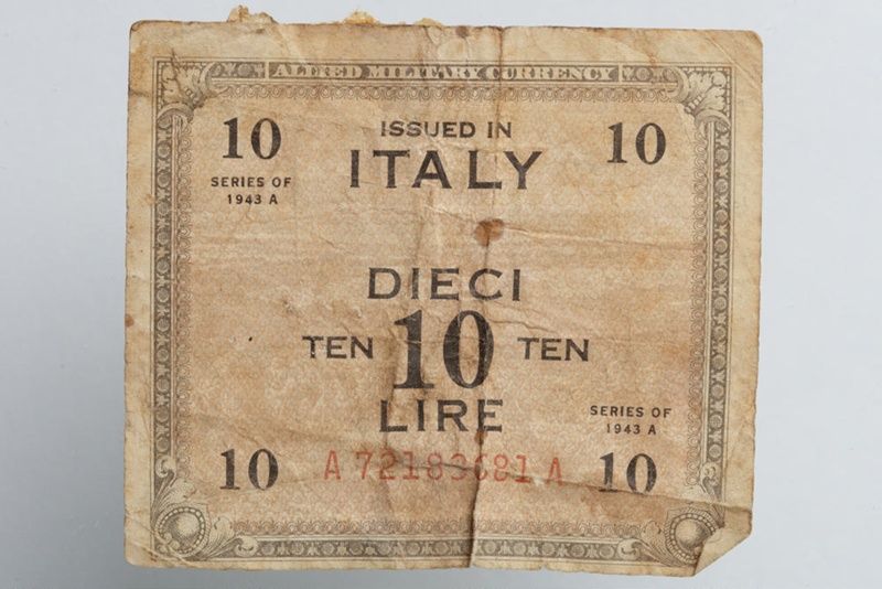 Banknote, Allied Military Currency, Ten lira; Forbes Lithograph ...