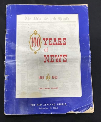 Booklet, 100 Years of News 1863 1963; The New Zealand Herald; 1963; 2025.084.12 | eHive