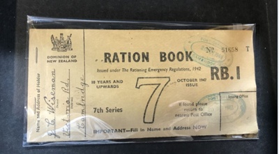 Ration Book, WWII; J Wiseman; 1947; 2021.230.02 | eHive