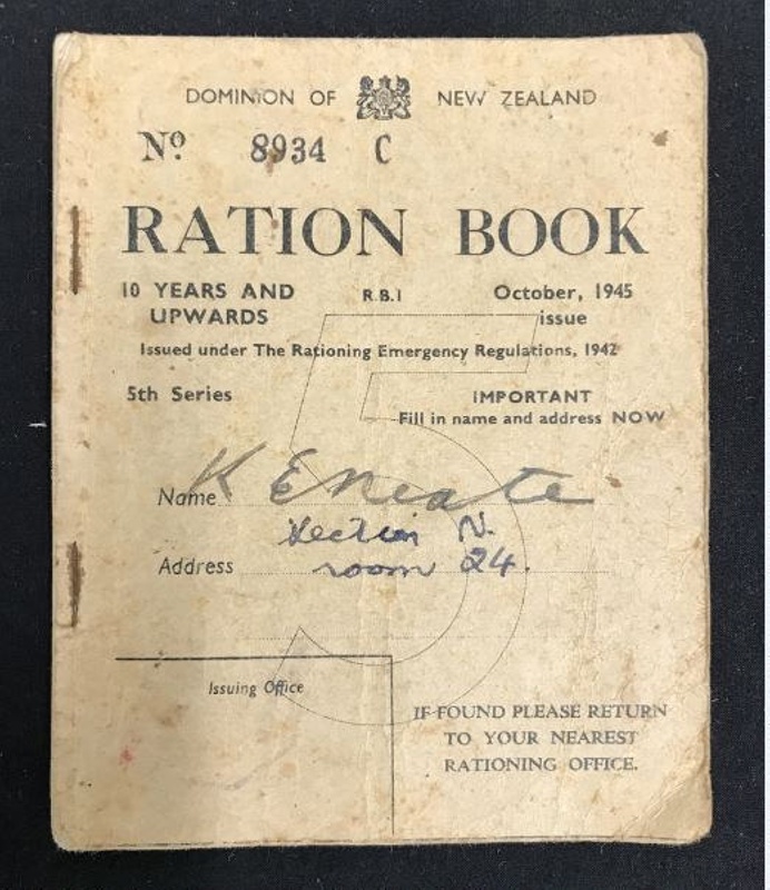 Ration Book, WWII; E M Hammond; 1945; 1997.4 | eHive