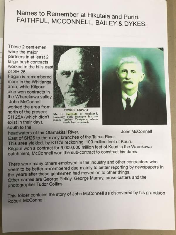 Research Notes, Names to Remember at Hikutaia and Puriri; Robert ...