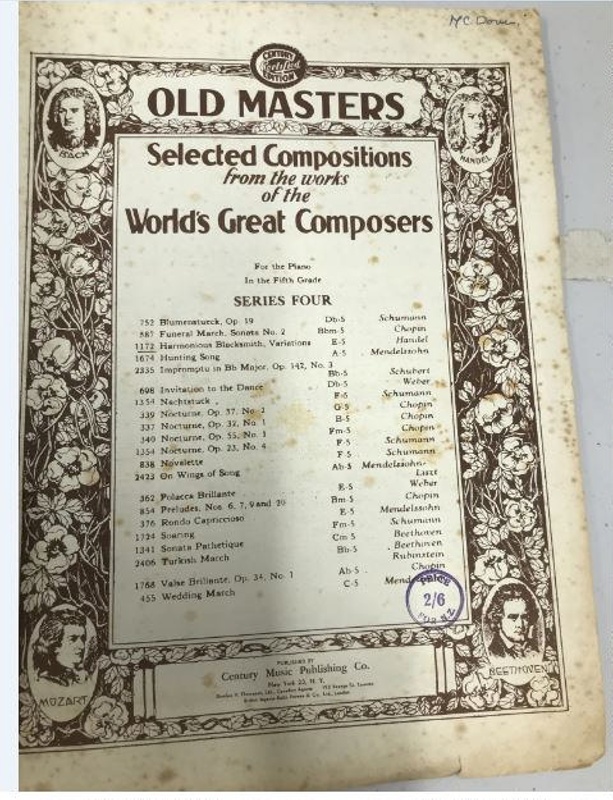 Sheet Music, Old Masters Selected Compositions from the works of the ...