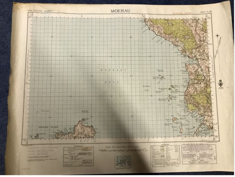 Map, Topographical Moehau; Department Lands & Survey; 1947; 2016.316 ...