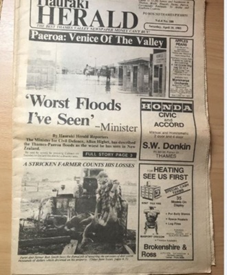 Newspaper, Flood Issue; Hauraki Herald; 18 April 1981; 2021.288.03 | eHive