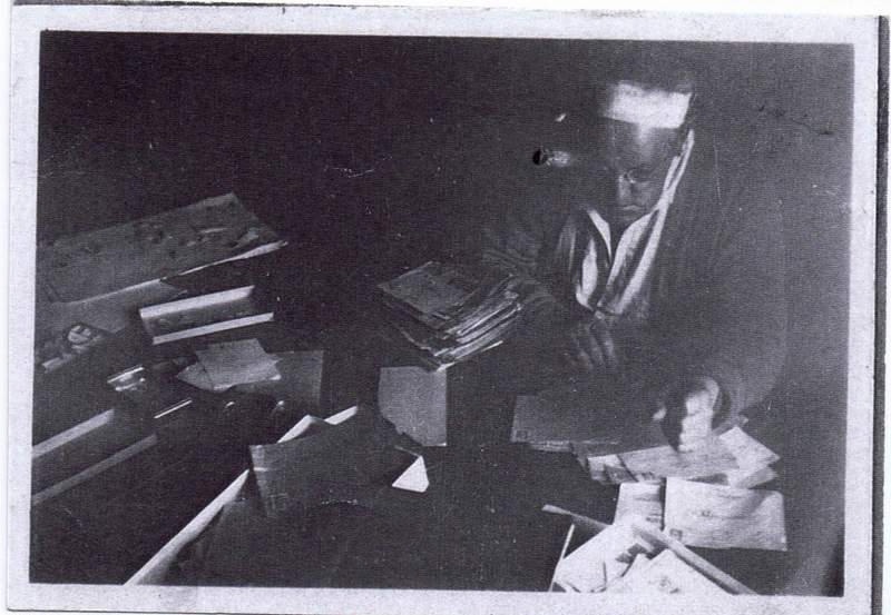 Photograph, Frank Claxton at desk; unknown; 2019.001.0223-0224 | eHive
