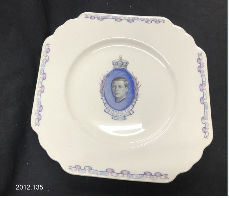 Plate - King Edward VIII; Wedgewood and Company Ltd; 1937; 2012.135 | eHive