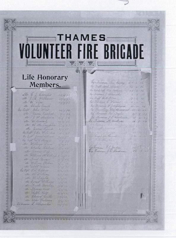 Photograph, Fire Brigade Life Members; Thames Volunteer Fire Brigade ...