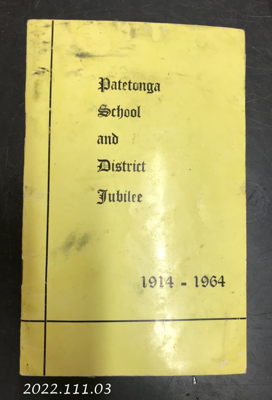 School Booklet, Patetonga; Patetonga School; 1964; 2022.111.03 | eHive