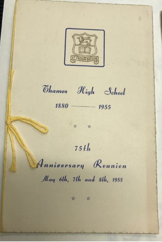 Booklet, commemorative ; Thames High School; 1955; 2021.241.14 | eHive