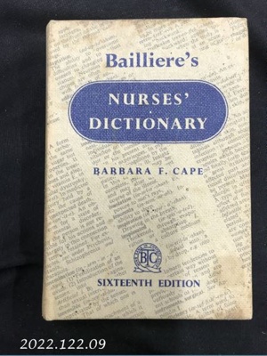 Book, Nurses' Dictionary; Barbara F Cape; 2022.122.09 | eHive