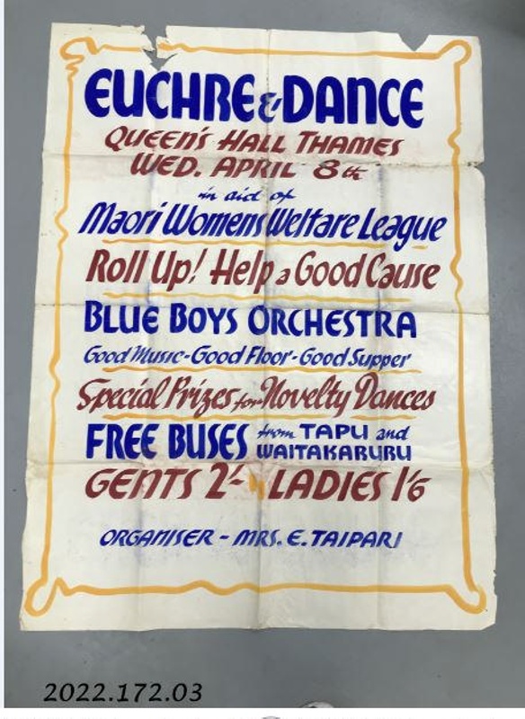 Poster, Euchre & Dance; Percy Hosking; 1940s; 2022.172.03 | eHive
