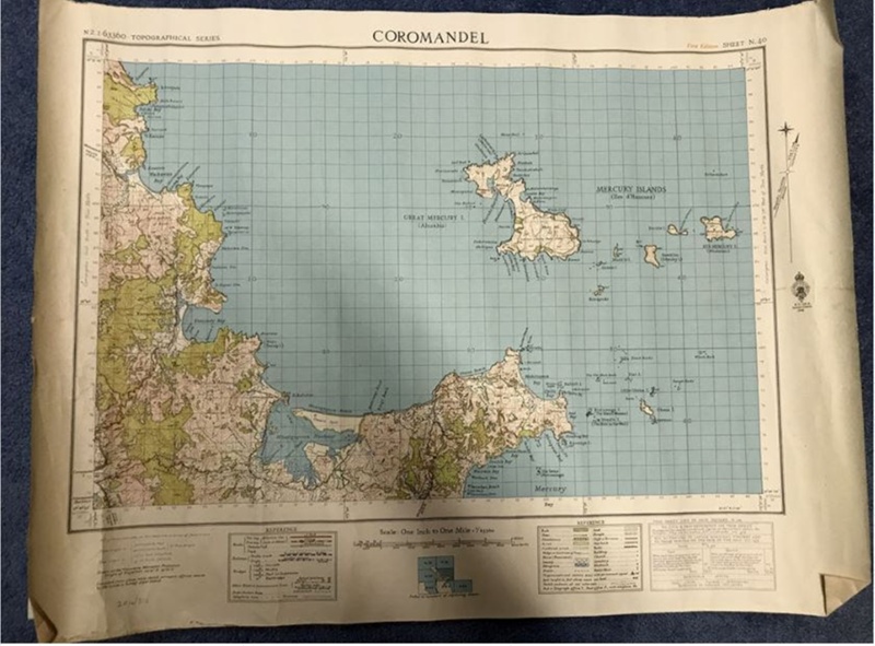 Map, Topographical Coromandel; Department Lands & Survey; 1949; 2016. ...