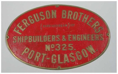Plaque, Ferguson Brothers; 1981.1503.40 | eHive