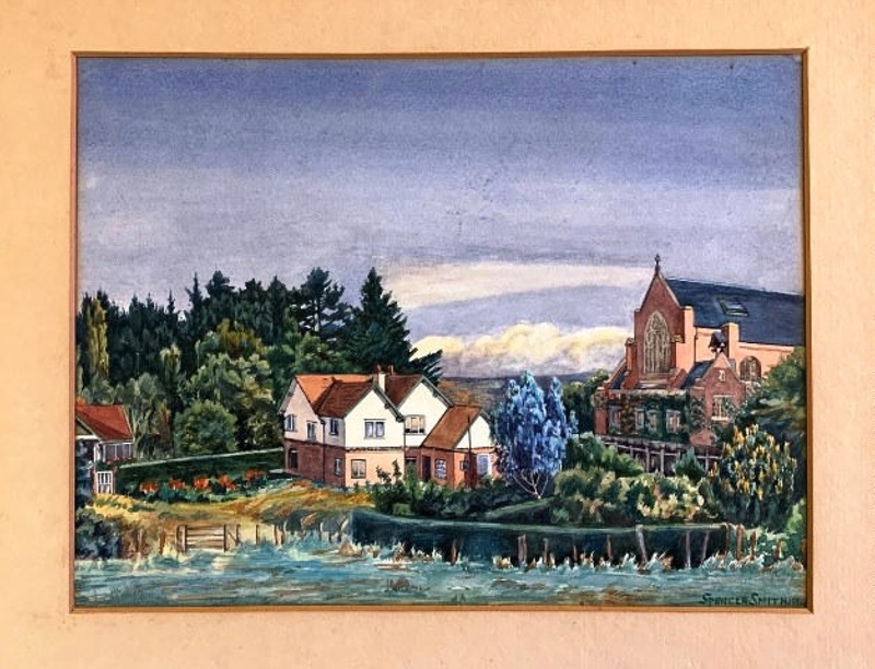 Art work - WCS Scene Chapel and Chaplains house ; Spencer Smith; 1930s ... Art work - WCS Scene Chapel and Chaplains house ; Spencer Smith; 1930s ...