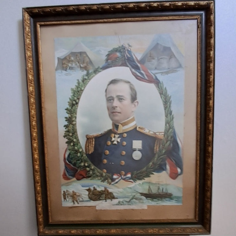 1x wooden framed colored print of Robert Falcon Scott ; PC.24.17 | eHive