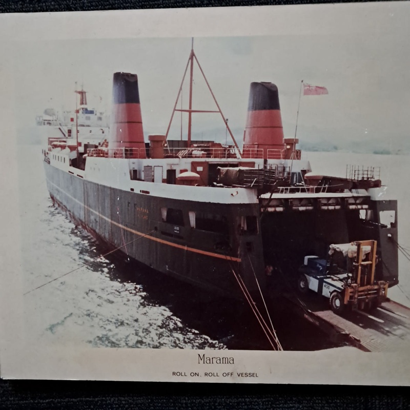 Photograph, mounted colour photo of the roll on roll off vessel 'MARAMA ...