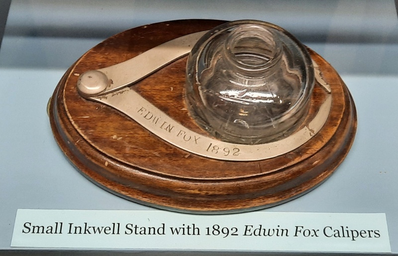 Small Oval Inkwell with Edwin Fox Calipers; 1892; EFS1990.001.0001 | eHive