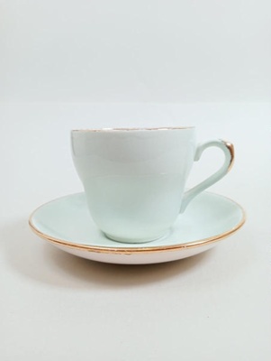 Cup and Saucer - Symphony British; Crown Lynn Potteries Limited; 1950s; 2016.48.... | eHive