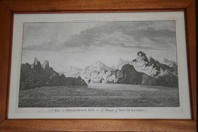 Copy of a woodcut of Possession Bay by William Hodges. In wooden frame ...