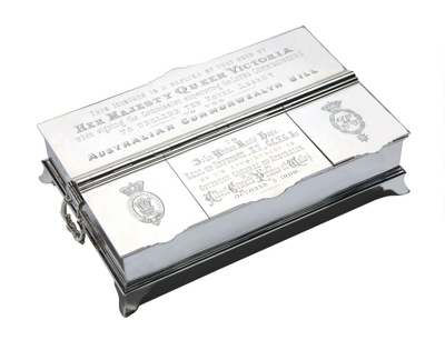 J B Carrington, Inkstand, silver, London, England, 1900; John Bodman ...