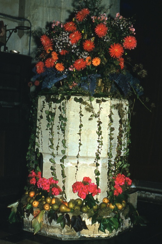 St Augustine's -Decorated Font- Harvest Festival; EHHTM-s00 147 | eHive