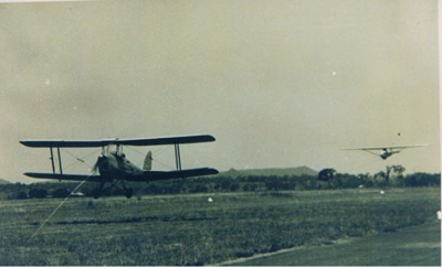 Photograph - Tiger moth aircraft towing a glider at Oakey, Queensland ...