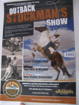Poster - Outback Stockman's Show. ; Australian Stockman's Hall of Fame ...