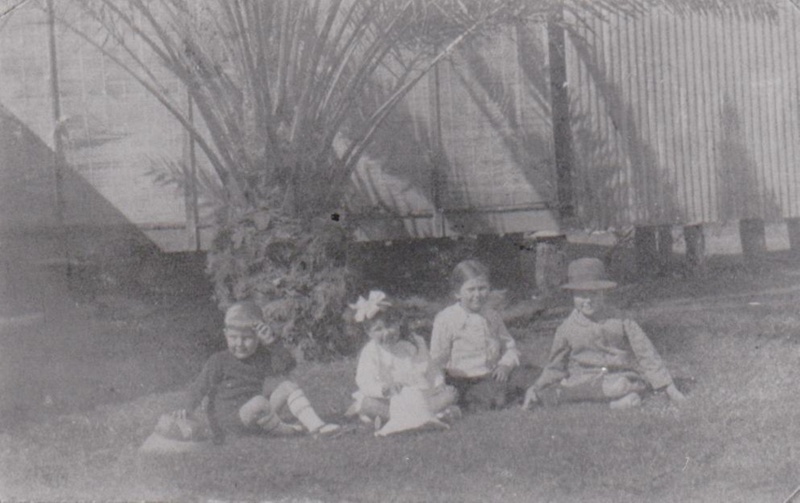 Negative - Four young Children sitting on grass; unknown; 11434 | eHive