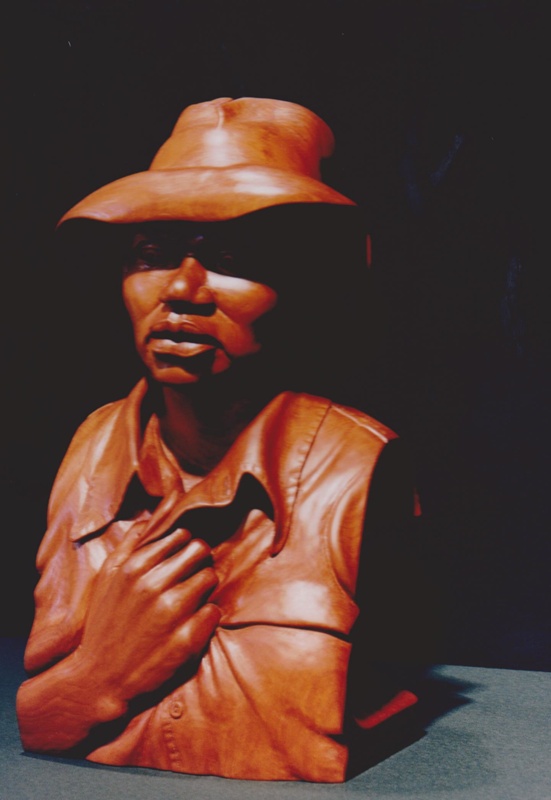 Photograph - Indigenous Stockman Sculpture made for the Dame Mary ...