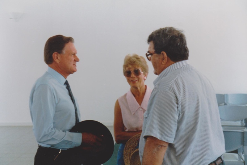 Ken Cowley, Norma Law and Ranald Chandler at (New) Longreach Airport in ...