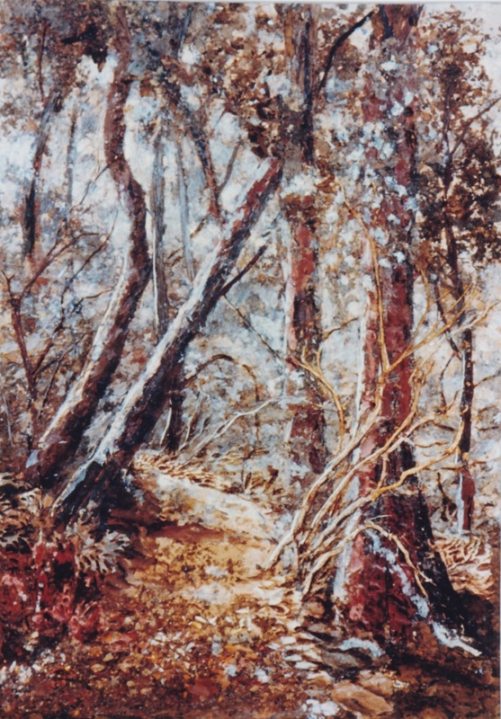 Photograph: Painting of a bush scene. ; 1995; 19405 | eHive