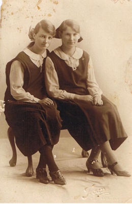 Photograph - Eva Donaldson and Friend wearing Moreton Bay College ...